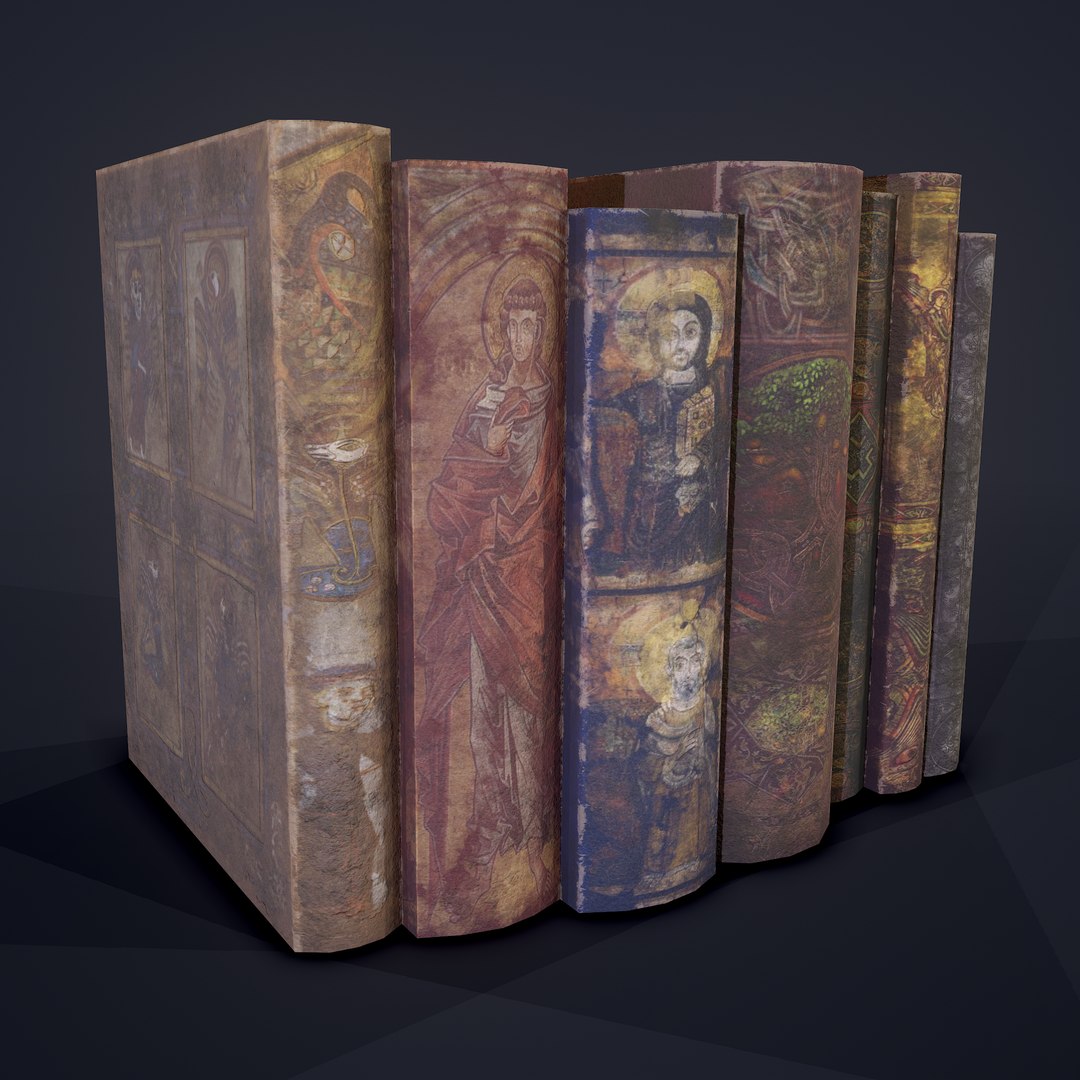 Medieval books row 2 3D model - TurboSquid 1504755