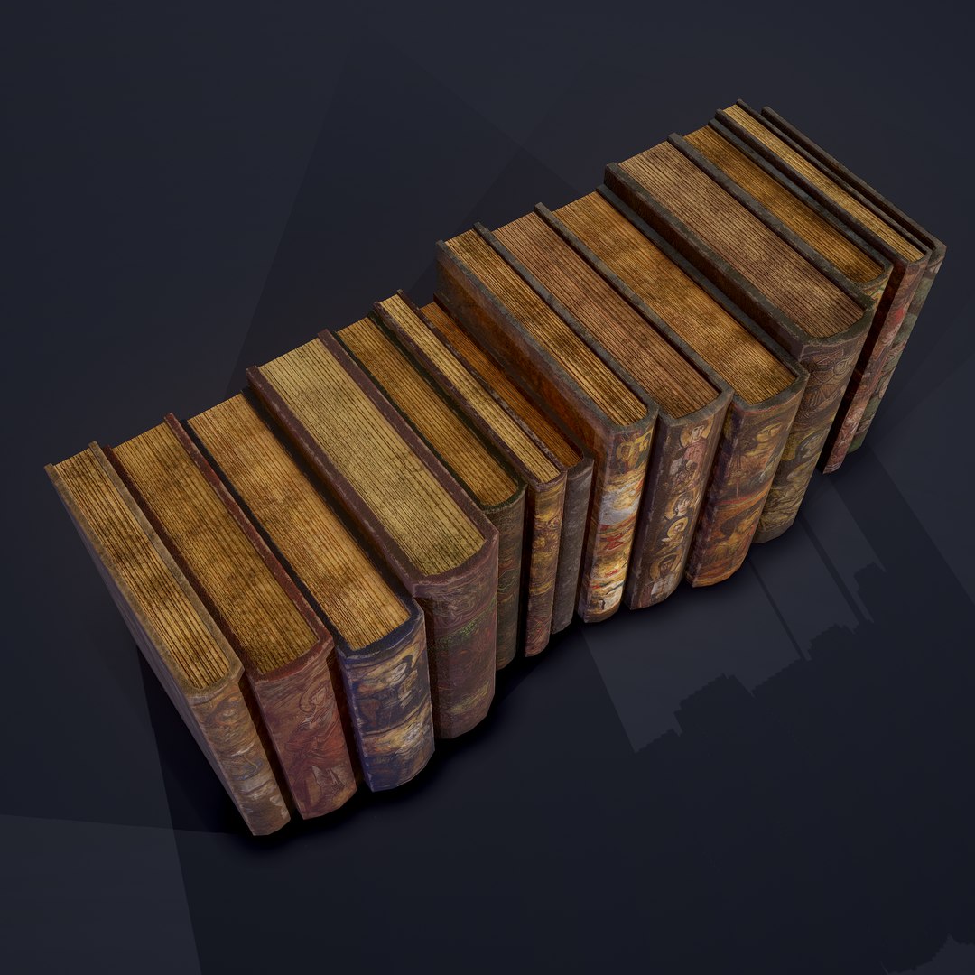 Medieval books row 2 3D model - TurboSquid 1504755