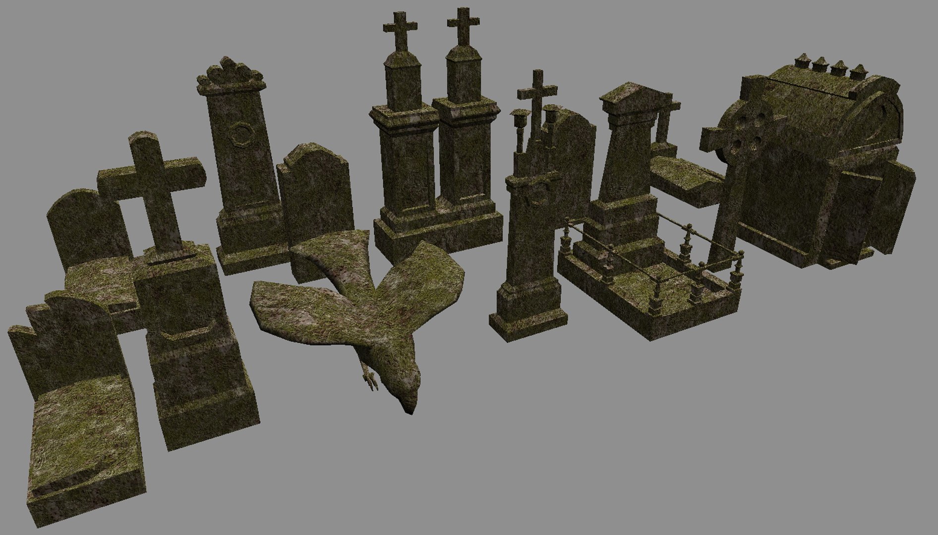 3D cemetery set - TurboSquid 1254659