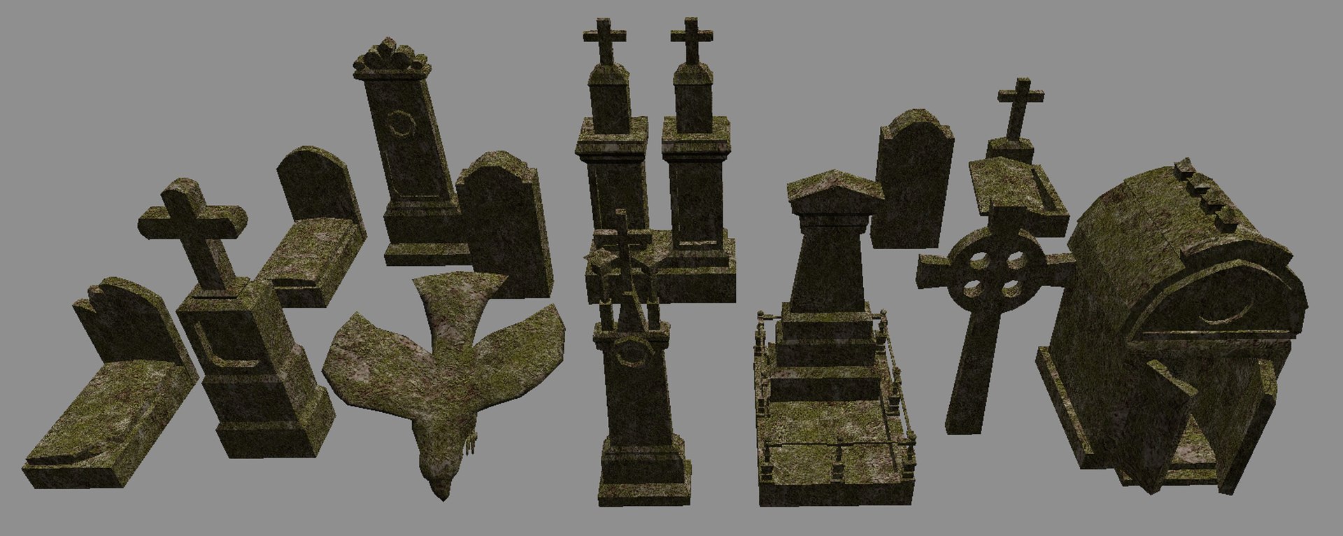 3D cemetery set - TurboSquid 1254659