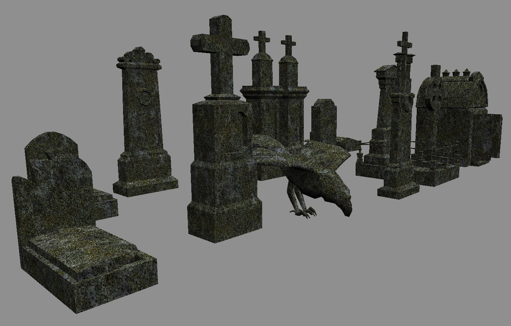 3D cemetery set - TurboSquid 1254659