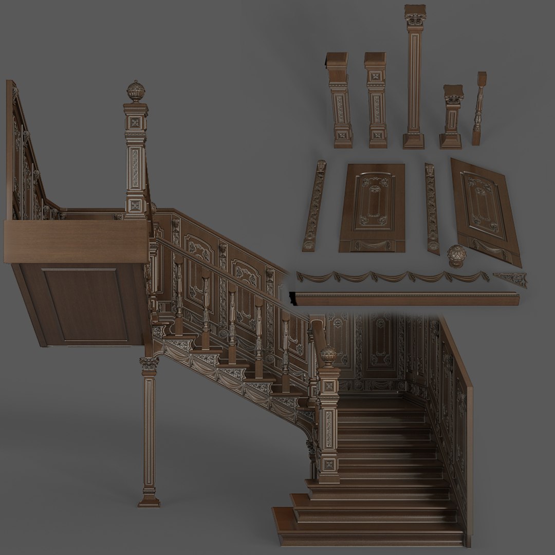 Stair Kitbash Cnc 3D Model - TurboSquid 1470429