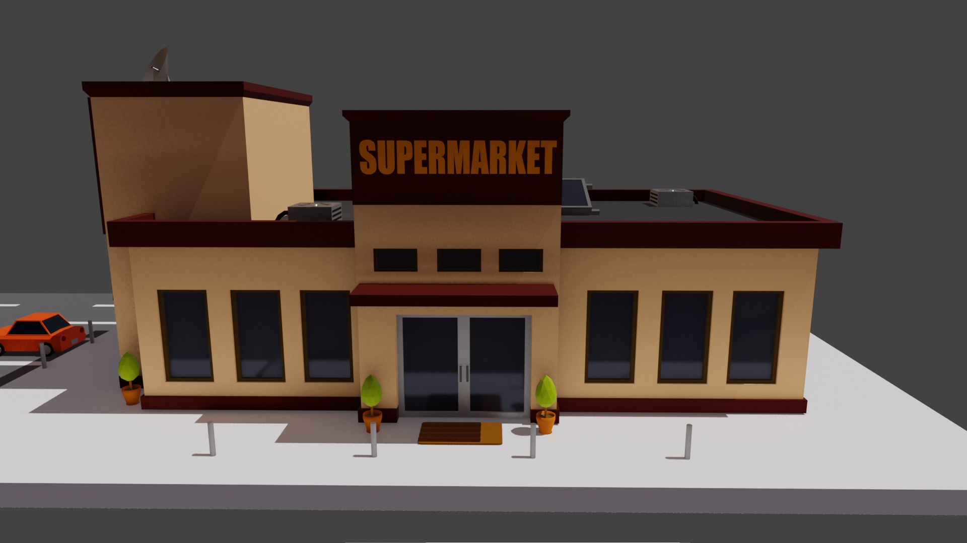 Low Poly Super Market 3D Model - TurboSquid 2312312