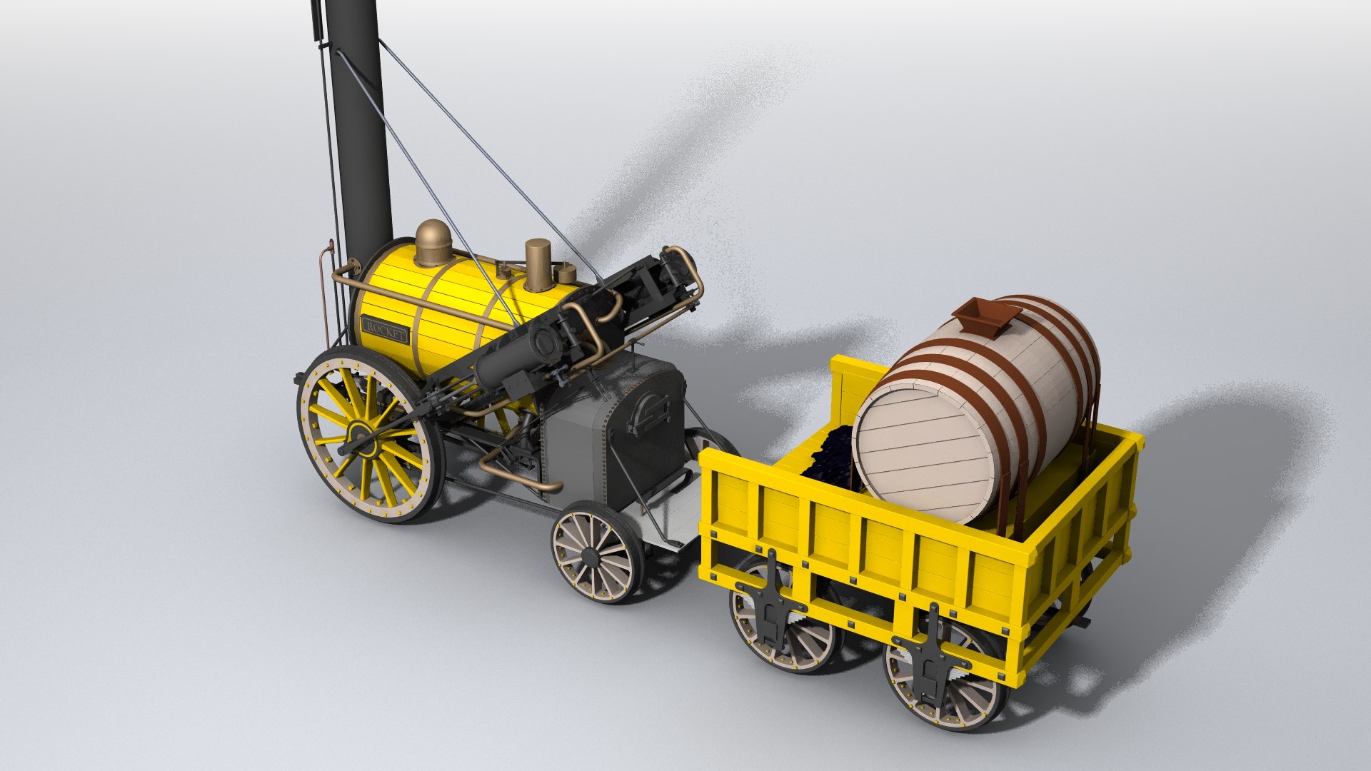 3D Model Stevenson Rocket Locomotive - TurboSquid 1860386