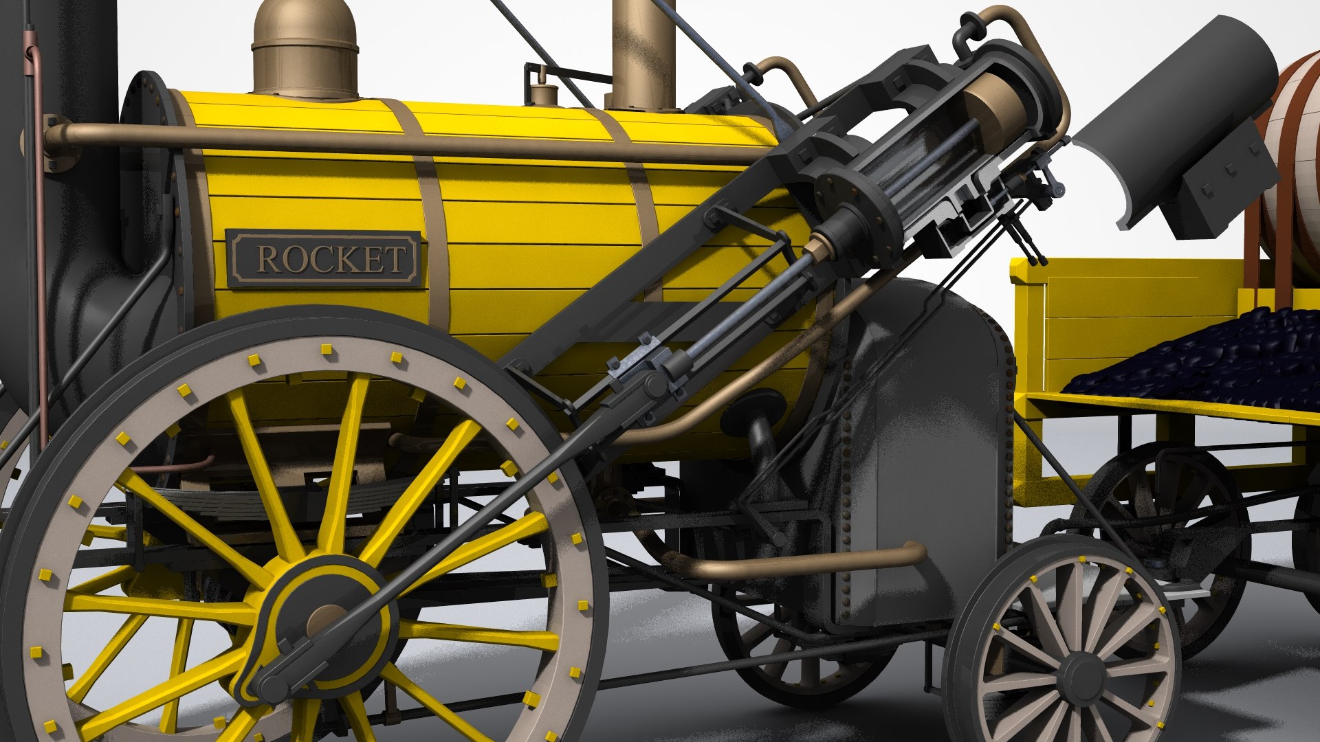 3D Model Stevenson Rocket Locomotive - TurboSquid 1860386