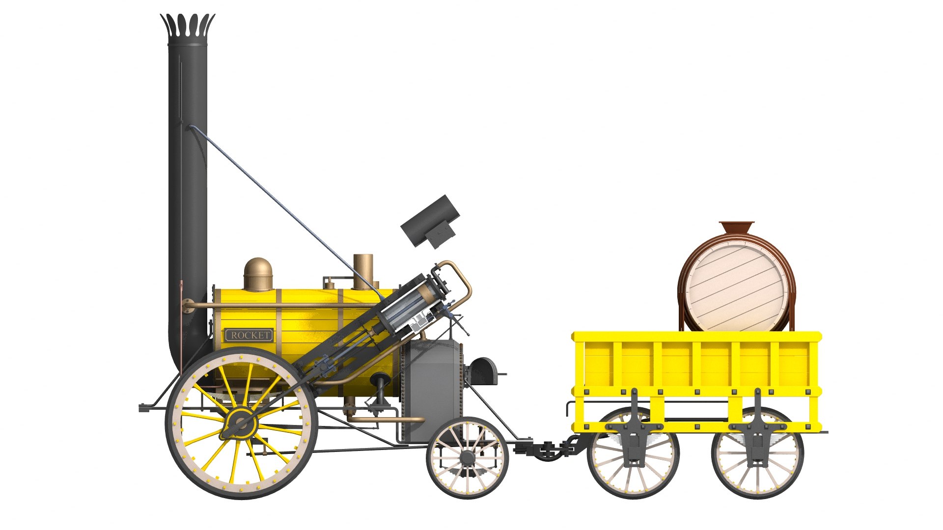 3D Model Stevenson Rocket Locomotive - TurboSquid 1860386