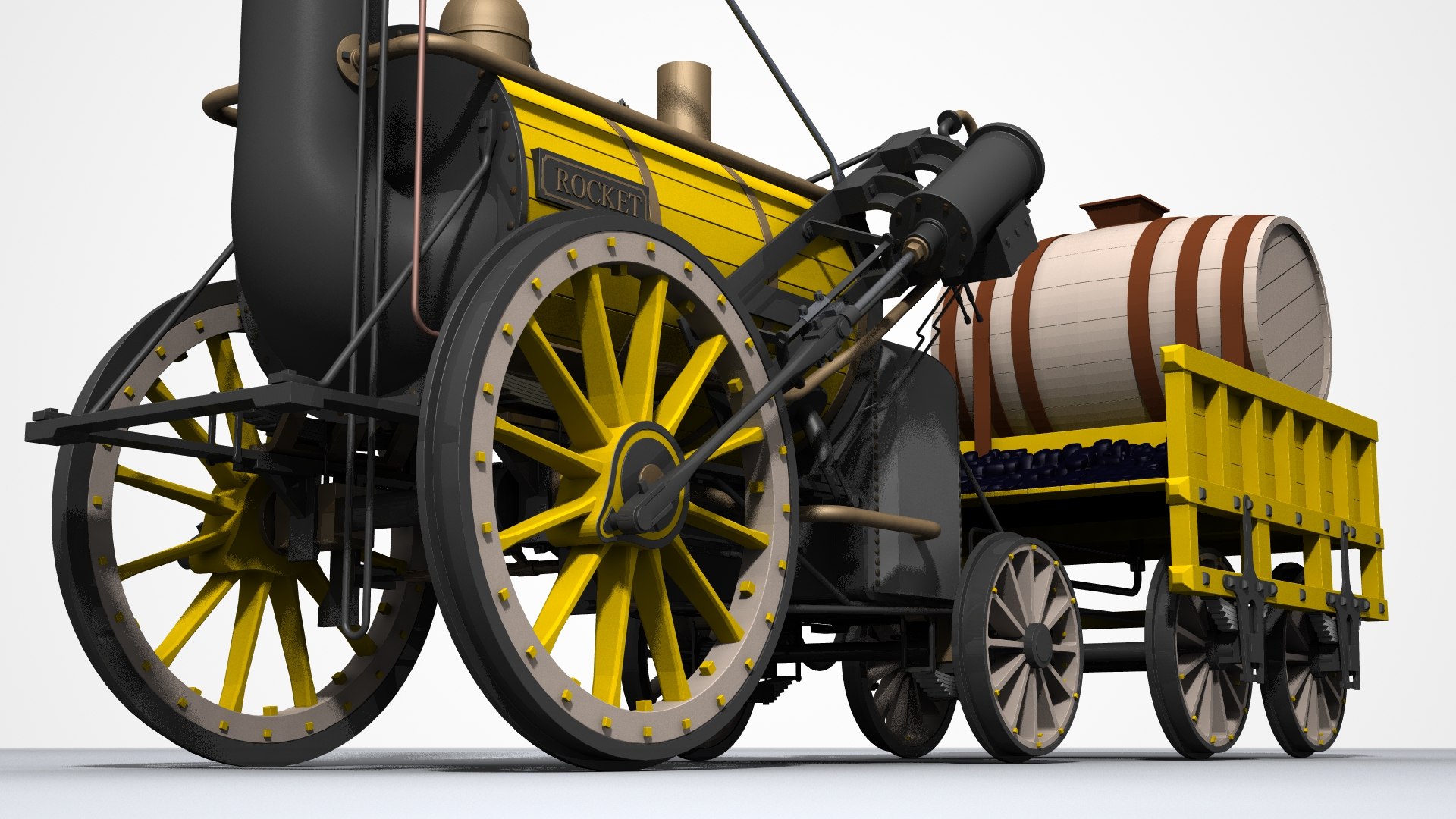 3D Model Stevenson Rocket Locomotive - TurboSquid 1860386