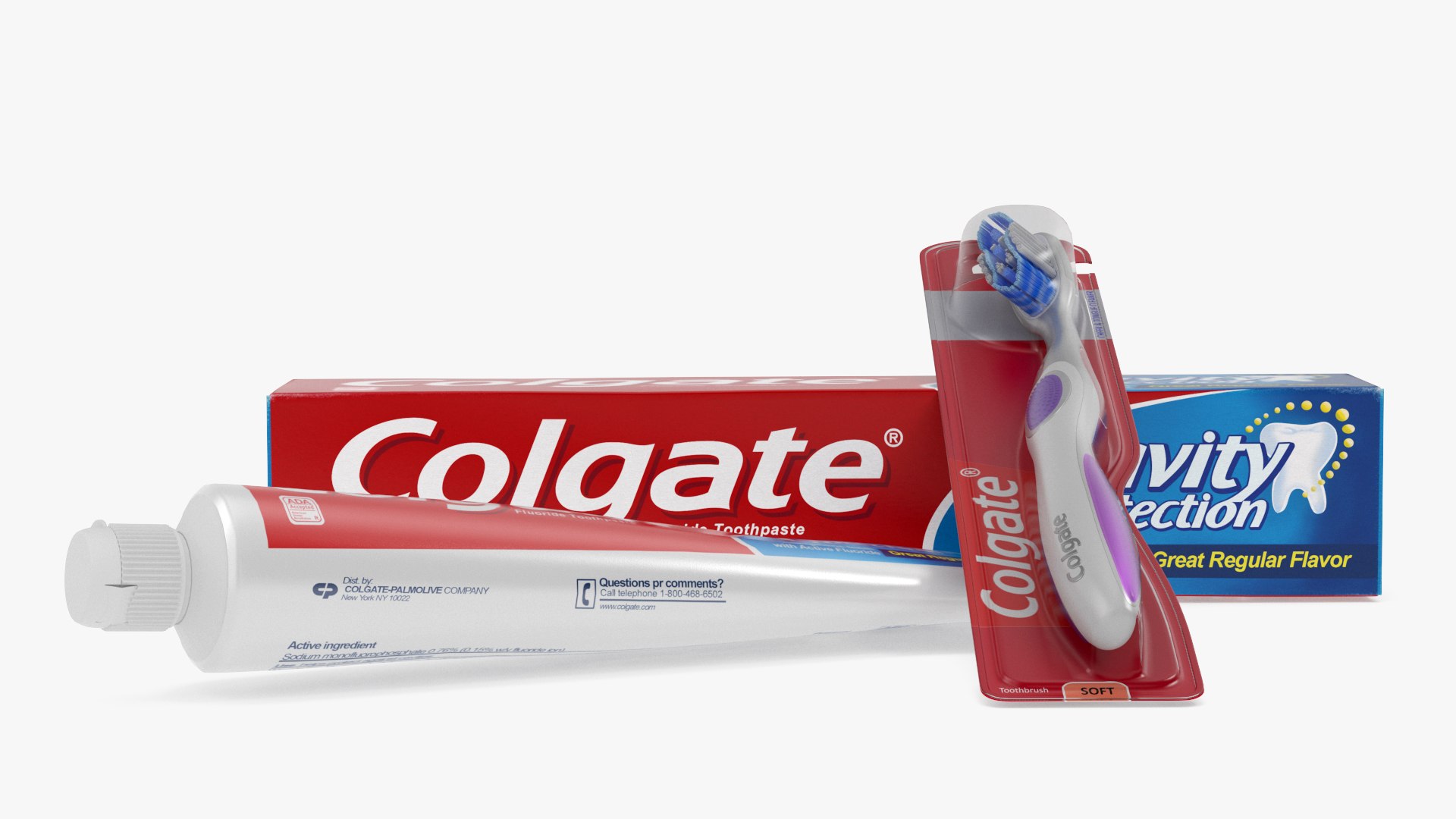 Colgate Toothcare Set 3D Model - TurboSquid 2343141