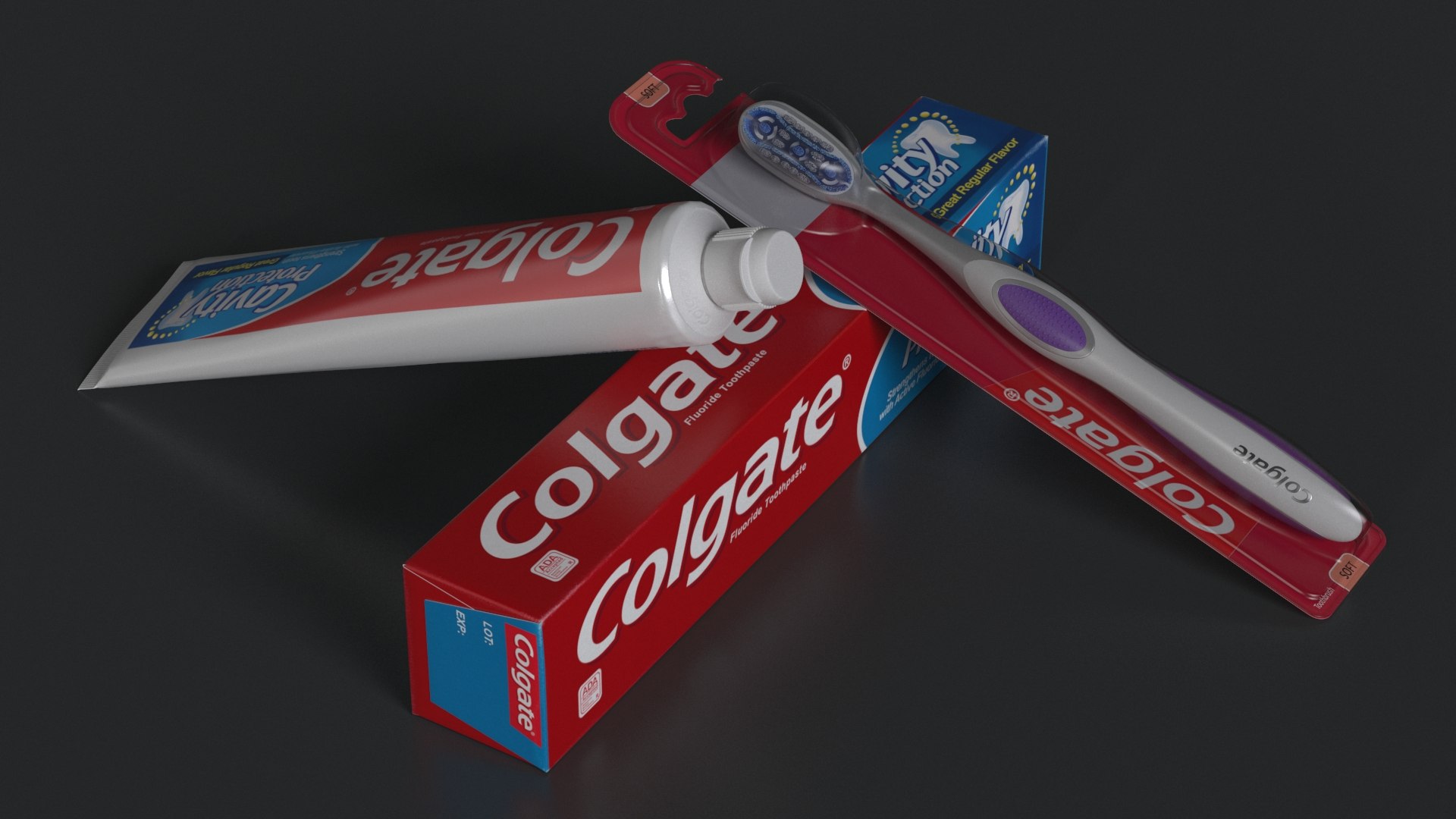 Colgate Toothcare Set 3D Model - TurboSquid 2343141
