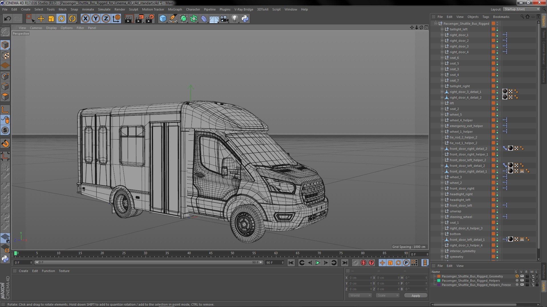 Passenger Shuttle Bus Rigged For Cinema 4D 3D - TurboSquid 2052117