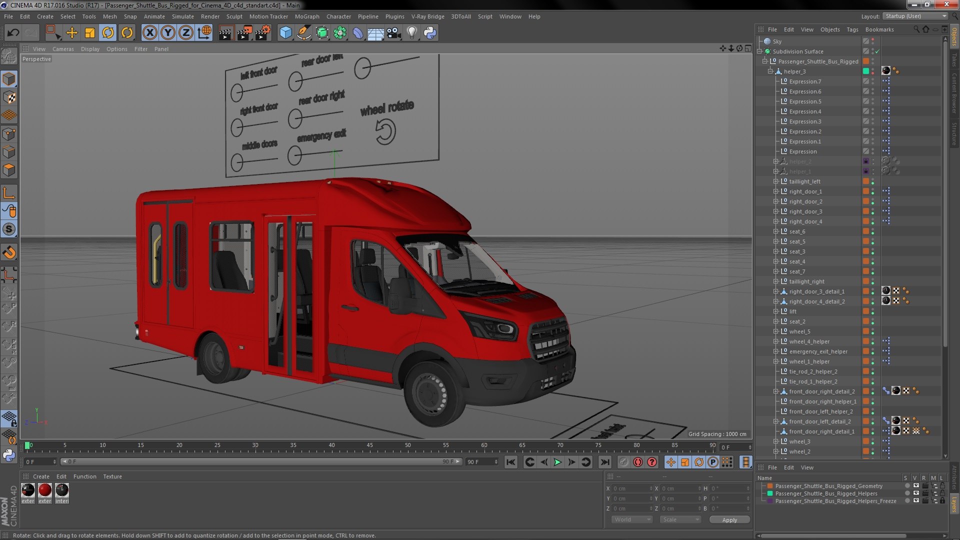 Passenger Shuttle Bus Rigged For Cinema 4D 3D - TurboSquid 2052117