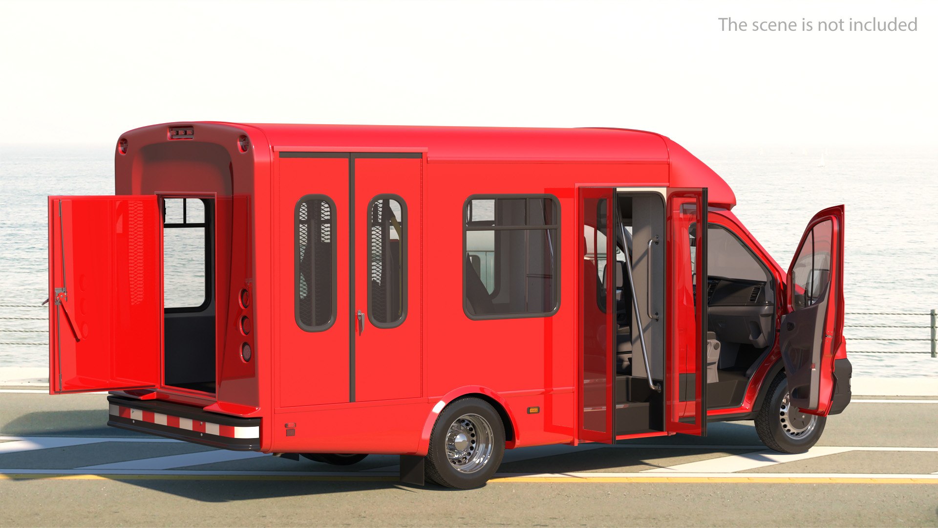 Passenger Shuttle Bus Rigged for Cinema 4D 3D - TurboSquid 2052117