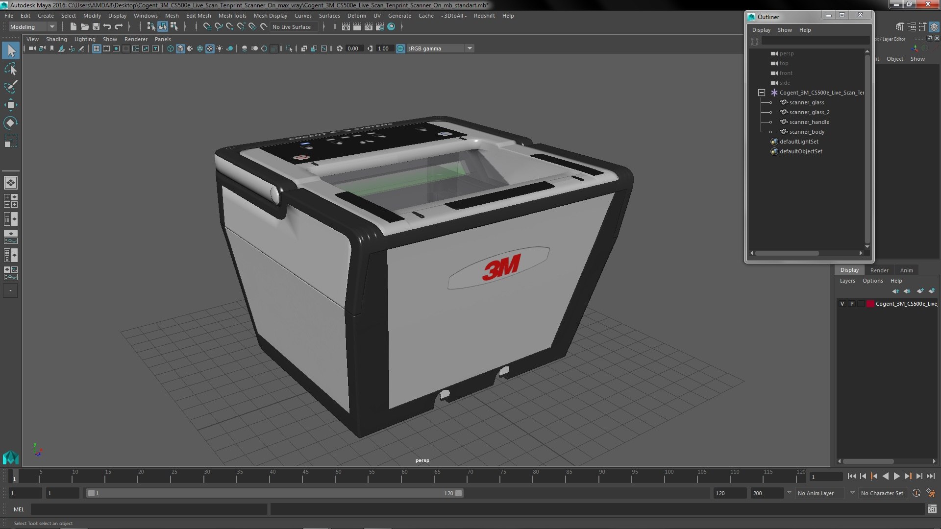 Cogent 3M CS500e Live Scan Tenprint Scanner On Model - TurboSquid 1841739