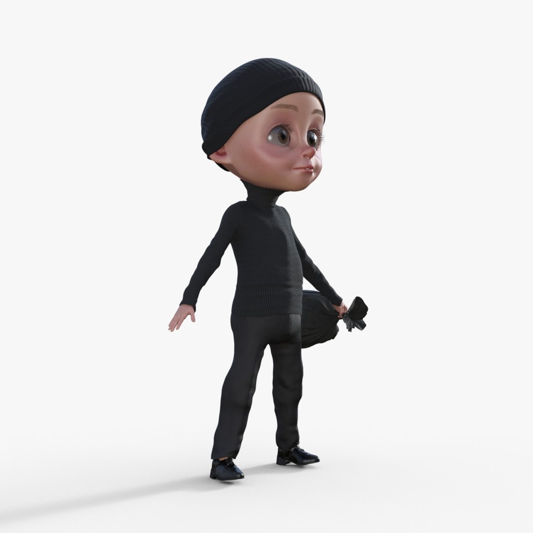 3D Cartoon Thief Boy - TurboSquid 2145670