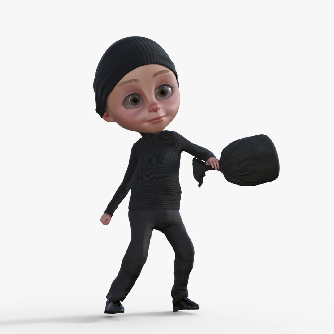 3D Cartoon Thief Boy - TurboSquid 2145670