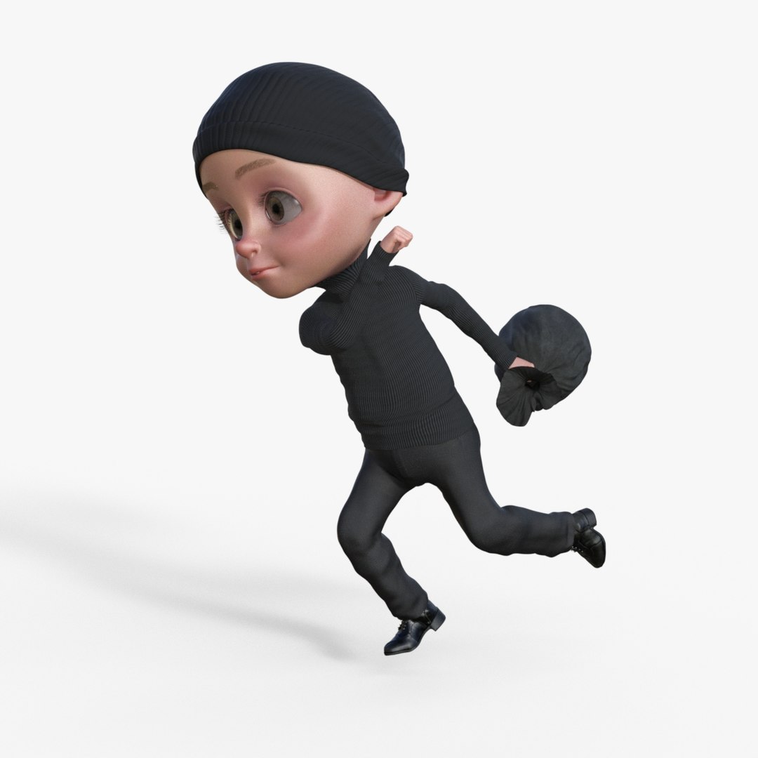 3D Cartoon Thief Boy - TurboSquid 2145670
