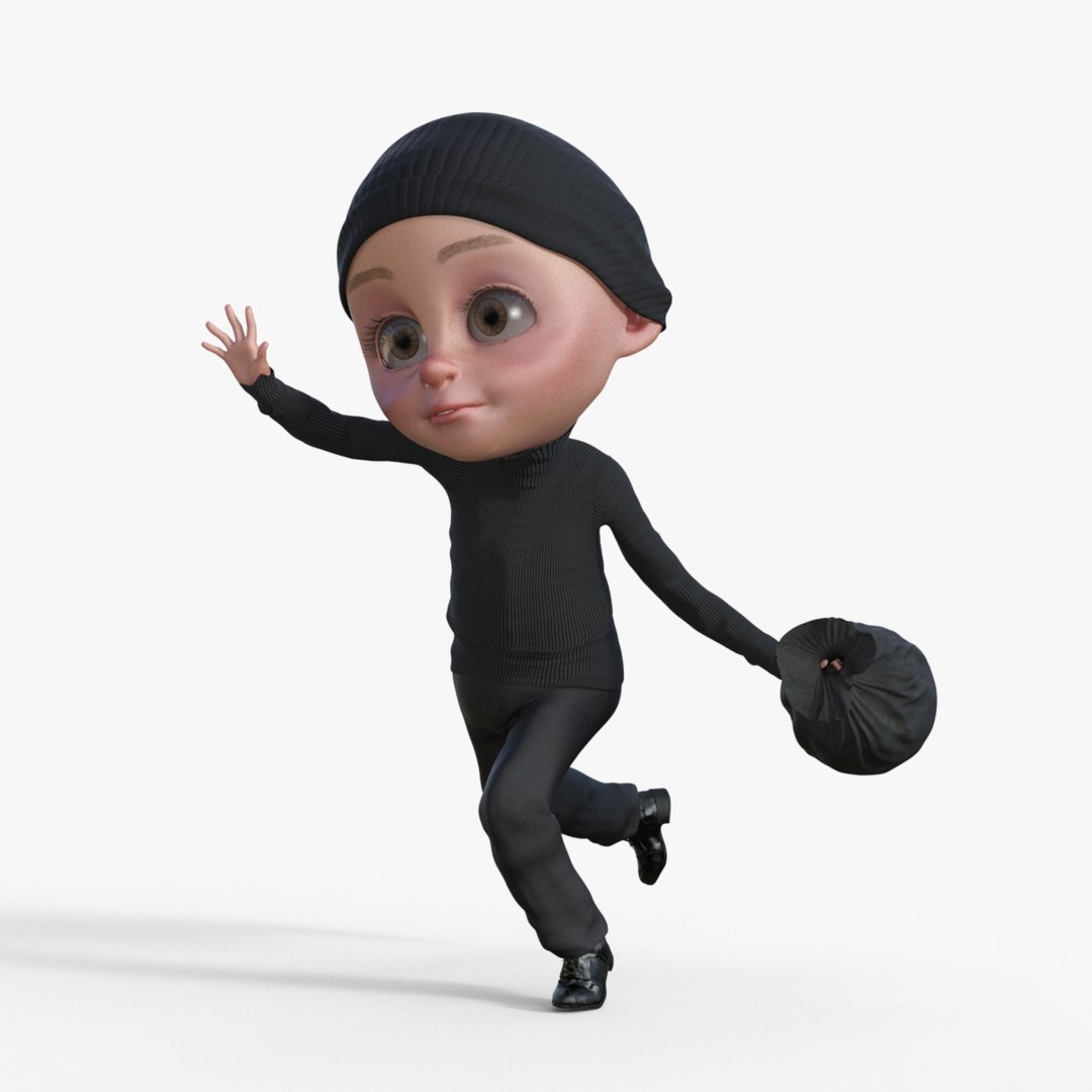 3D Cartoon Thief Boy - TurboSquid 2145670