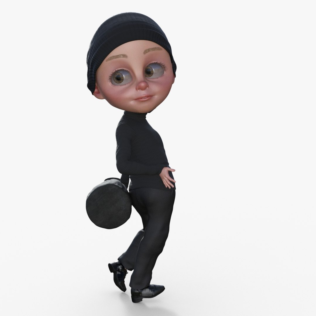 3D Cartoon Thief Boy - TurboSquid 2145670