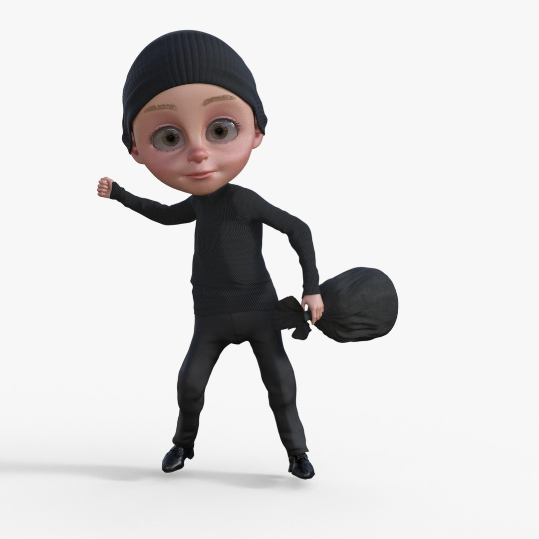 3D Cartoon Thief Boy - TurboSquid 2145670