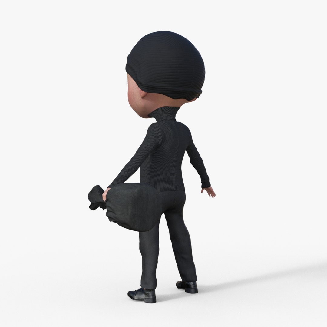 3D Cartoon Thief Boy - TurboSquid 2145670