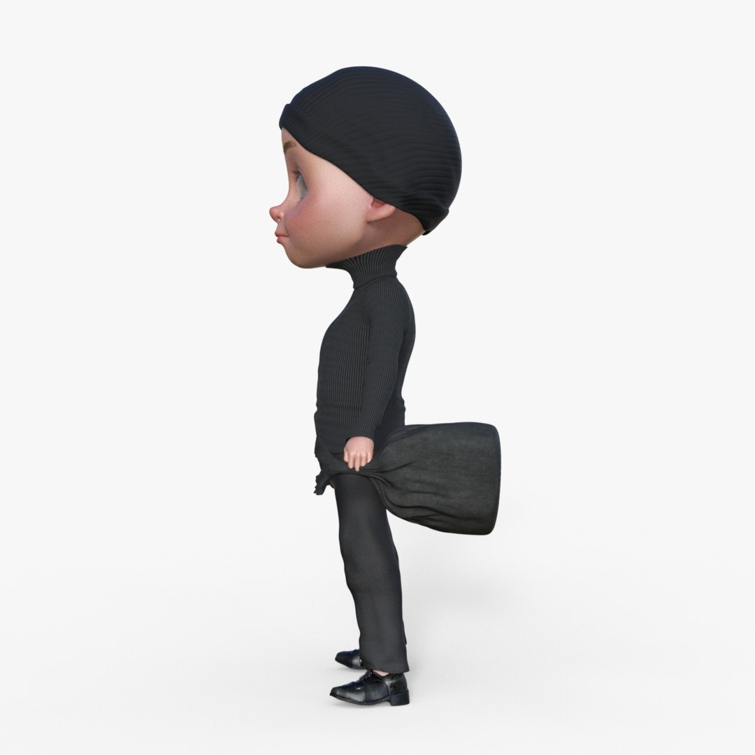 3D Cartoon Thief Boy - TurboSquid 2145670