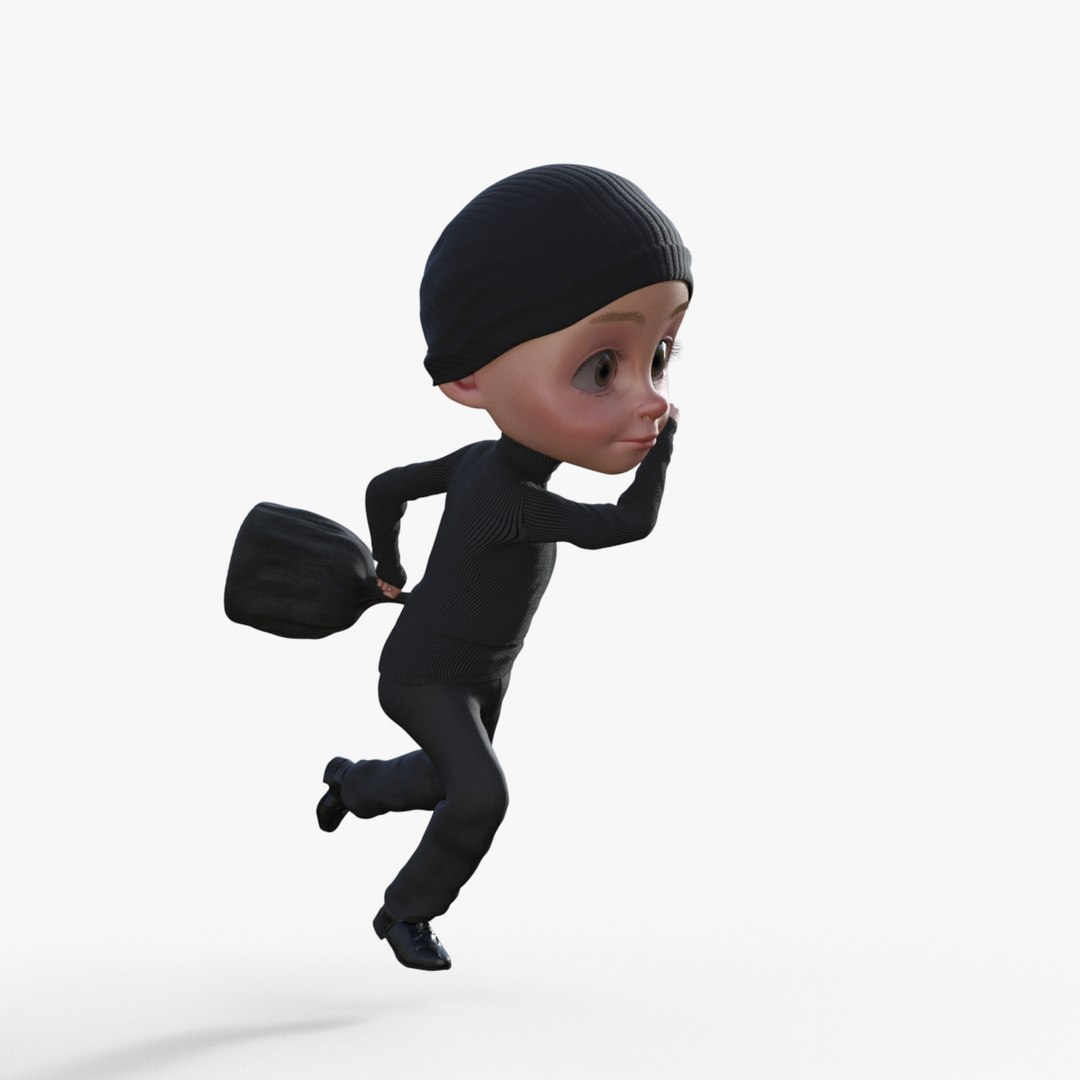 3D Cartoon Thief Boy - TurboSquid 2145670