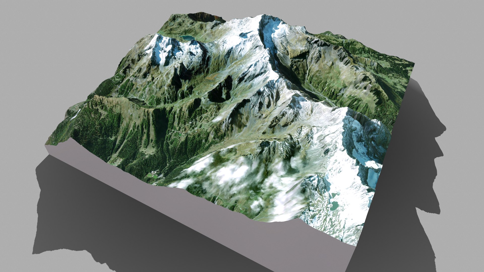Mountain Landscape Glacier De Martinet Valley In Switzerland 3D ...