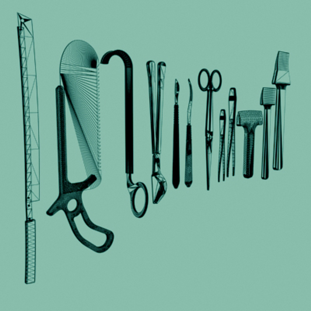 tools autopsy scalpels 3d model