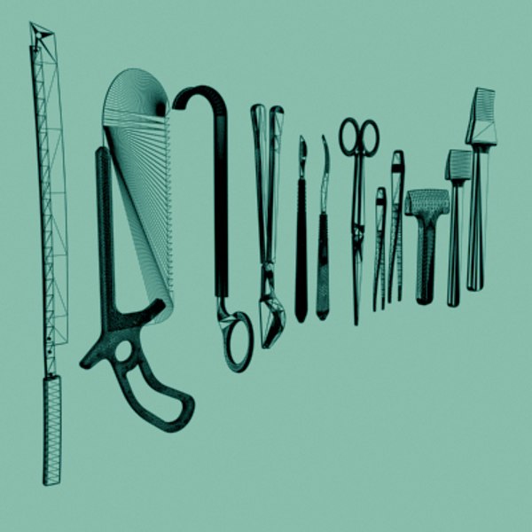 tools autopsy scalpels 3d model