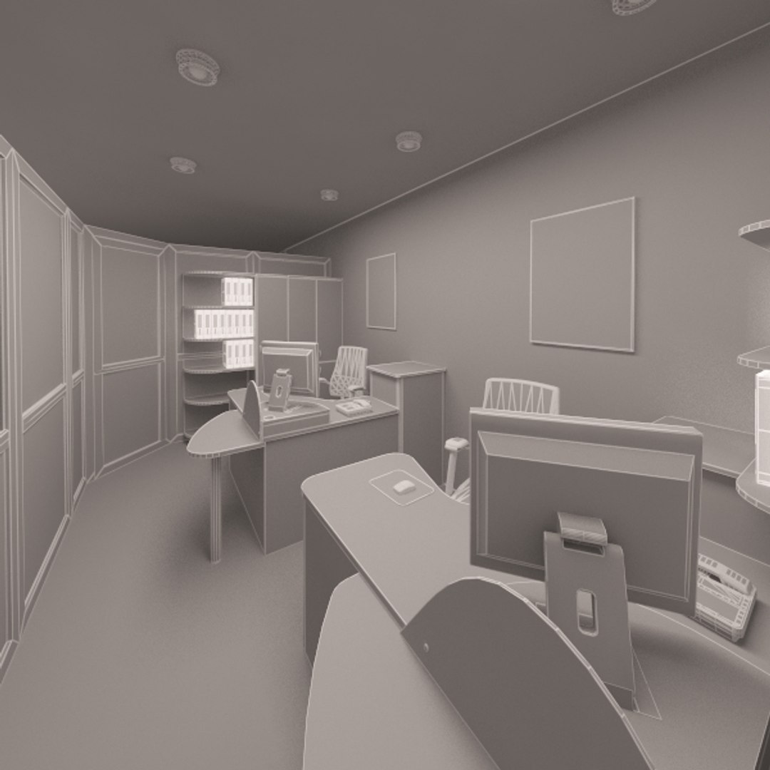 3d Bank Interior Furniture