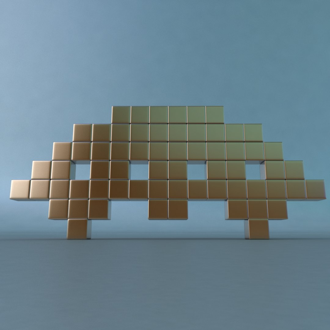 3d Model Alien Space Invaders