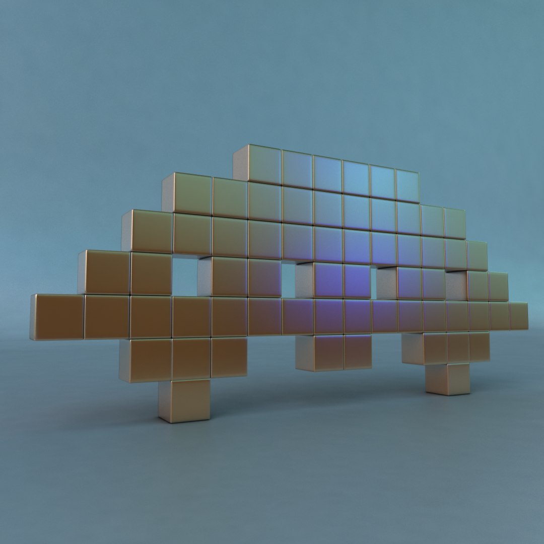 3d Model Alien Space Invaders