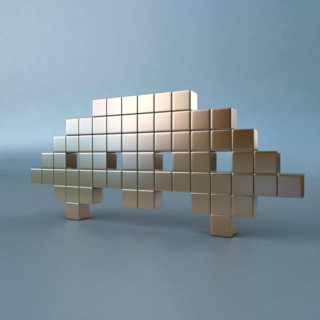 3d Model Alien Space Invaders