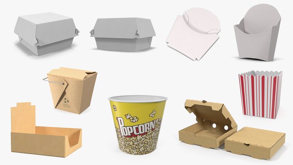 modelo 3d Colección de envases de comida rápida 3 - TurboSquid 1788419