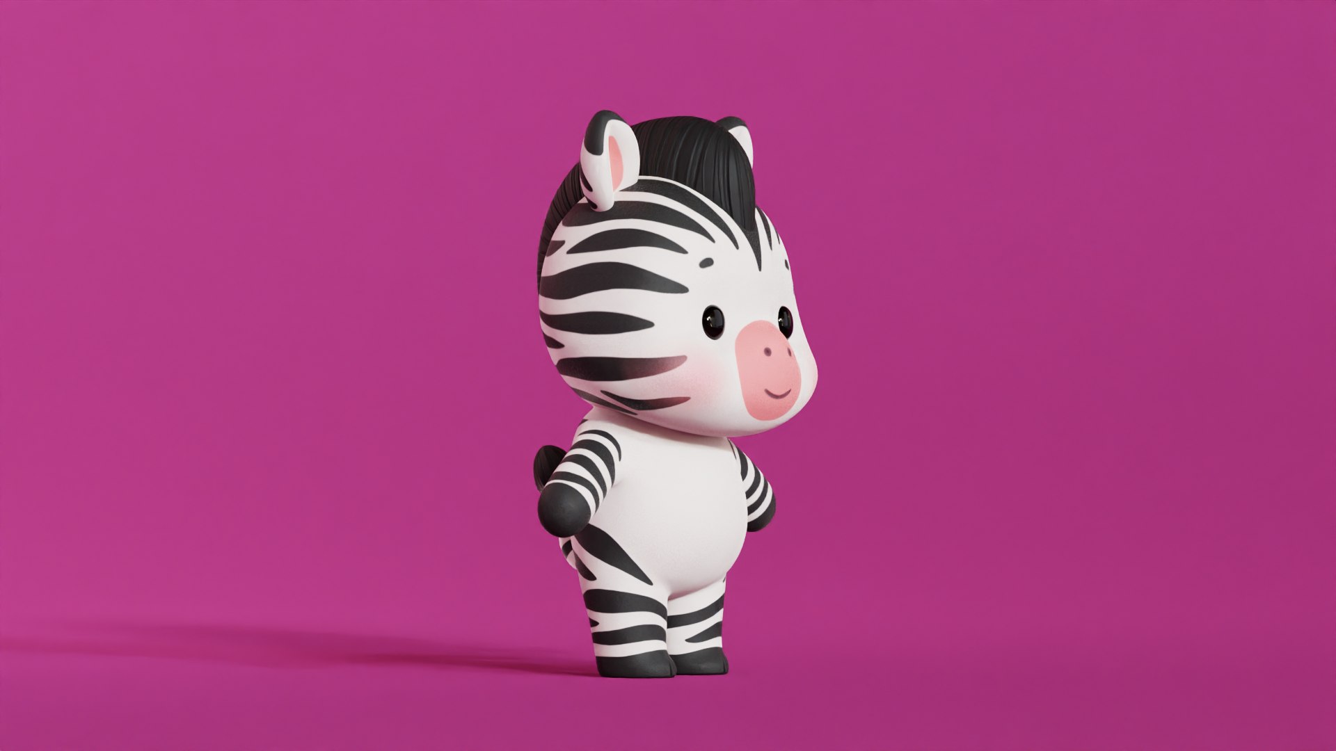 Zebra Character Cartoon Chibi Kawaii Low-poly 3d Models Model ...