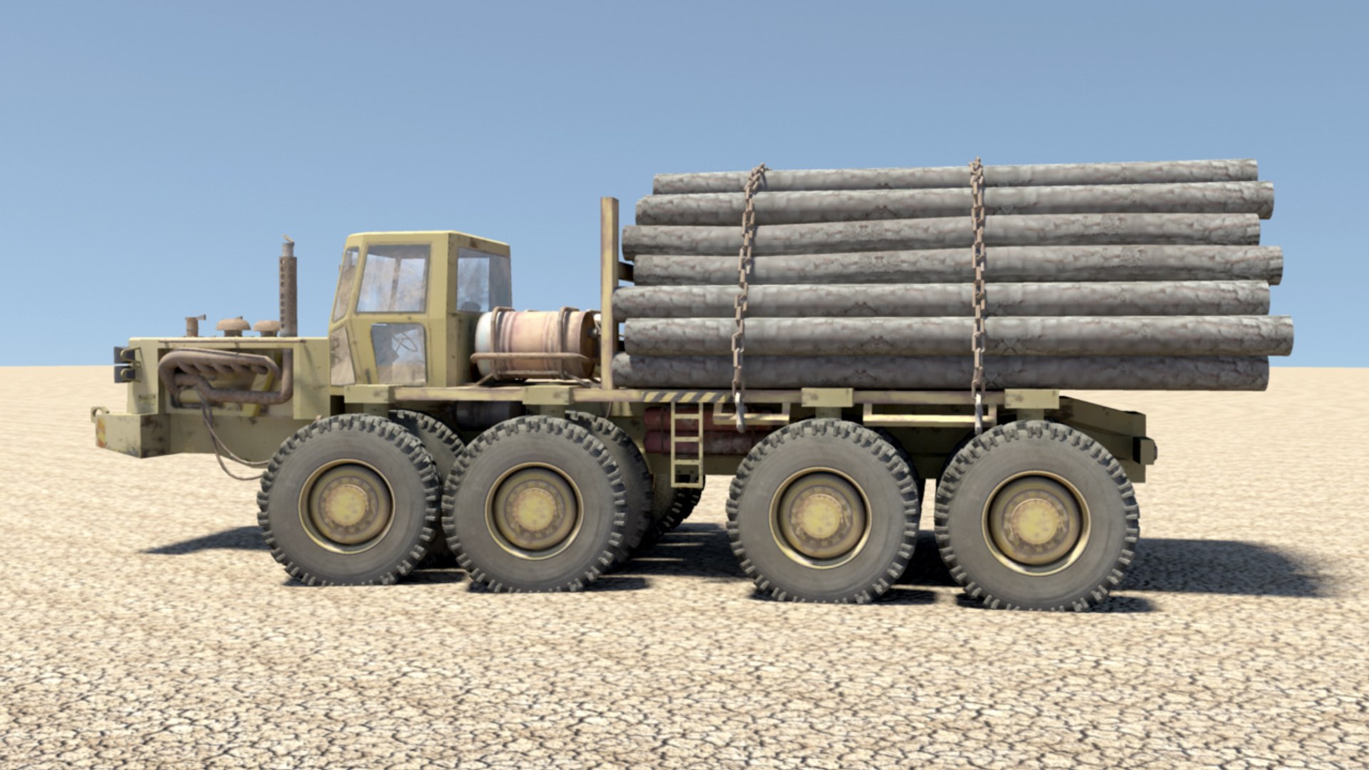 Heavy Logging Vehicle 3d Model