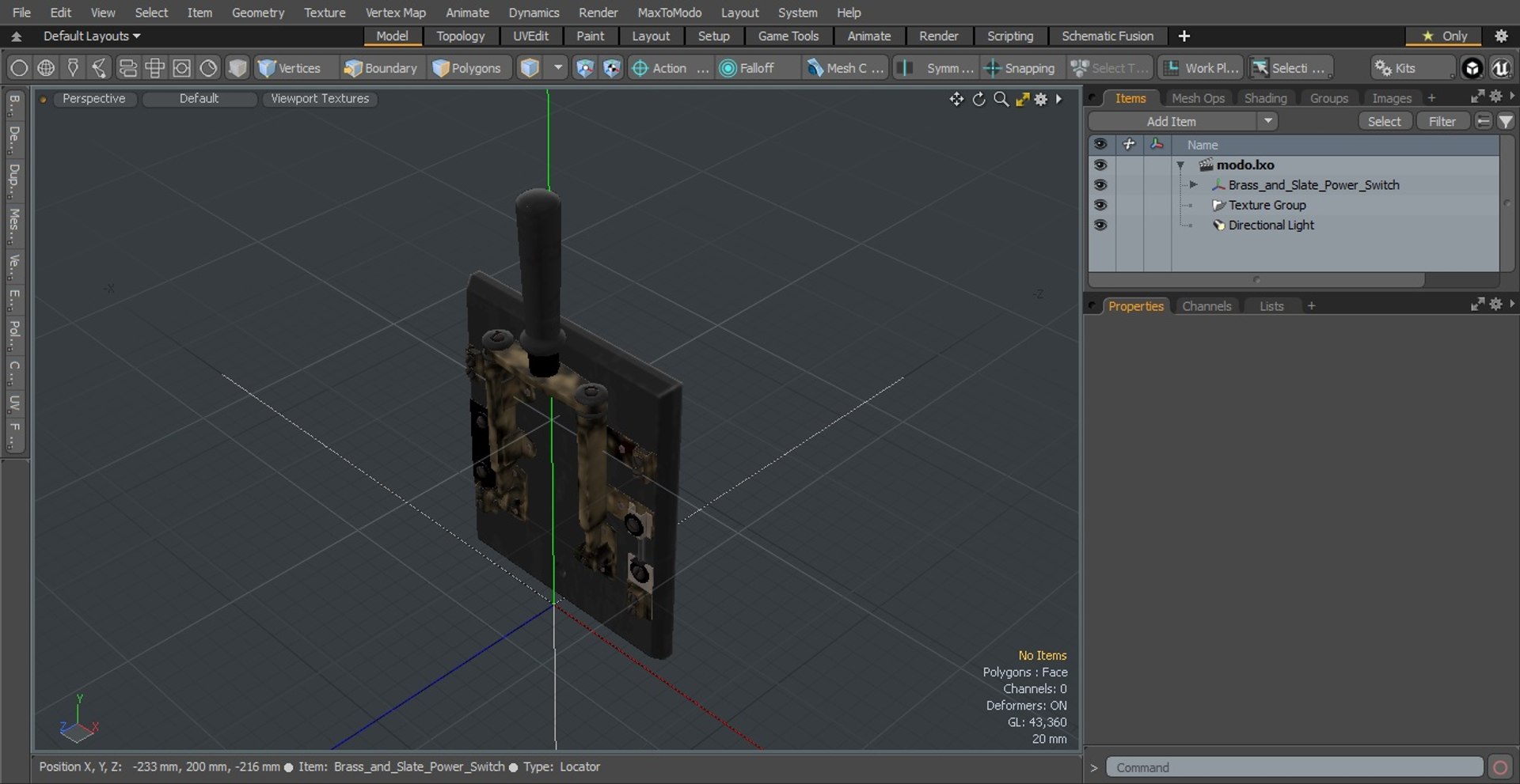 3D Brass and Slate Power Switch - TurboSquid 2047651