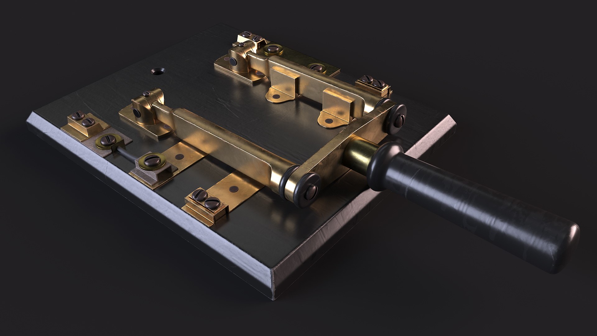 3D Brass and Slate Power Switch - TurboSquid 2047651