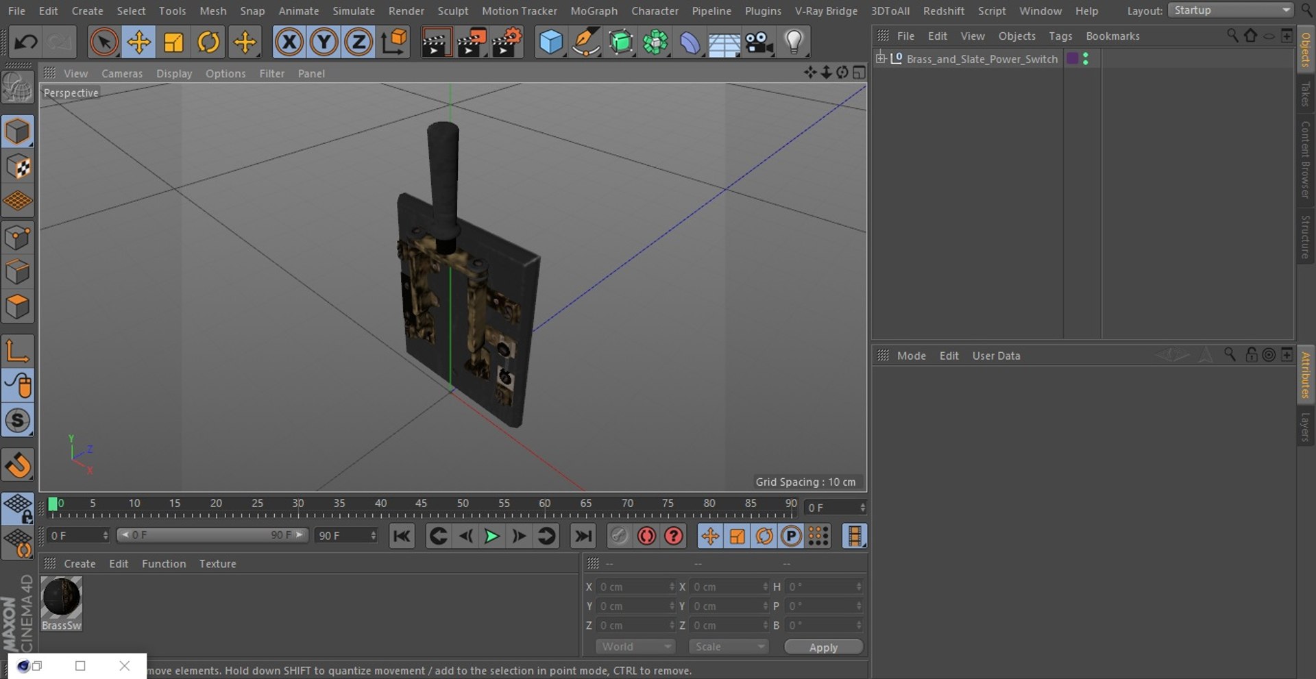 3D Brass and Slate Power Switch - TurboSquid 2047651