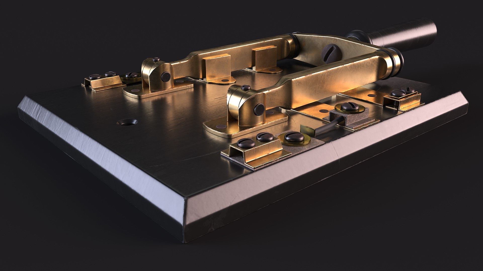3D Brass and Slate Power Switch - TurboSquid 2047651