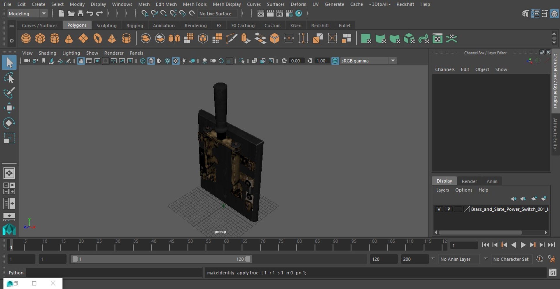 3D Brass and Slate Power Switch - TurboSquid 2047651