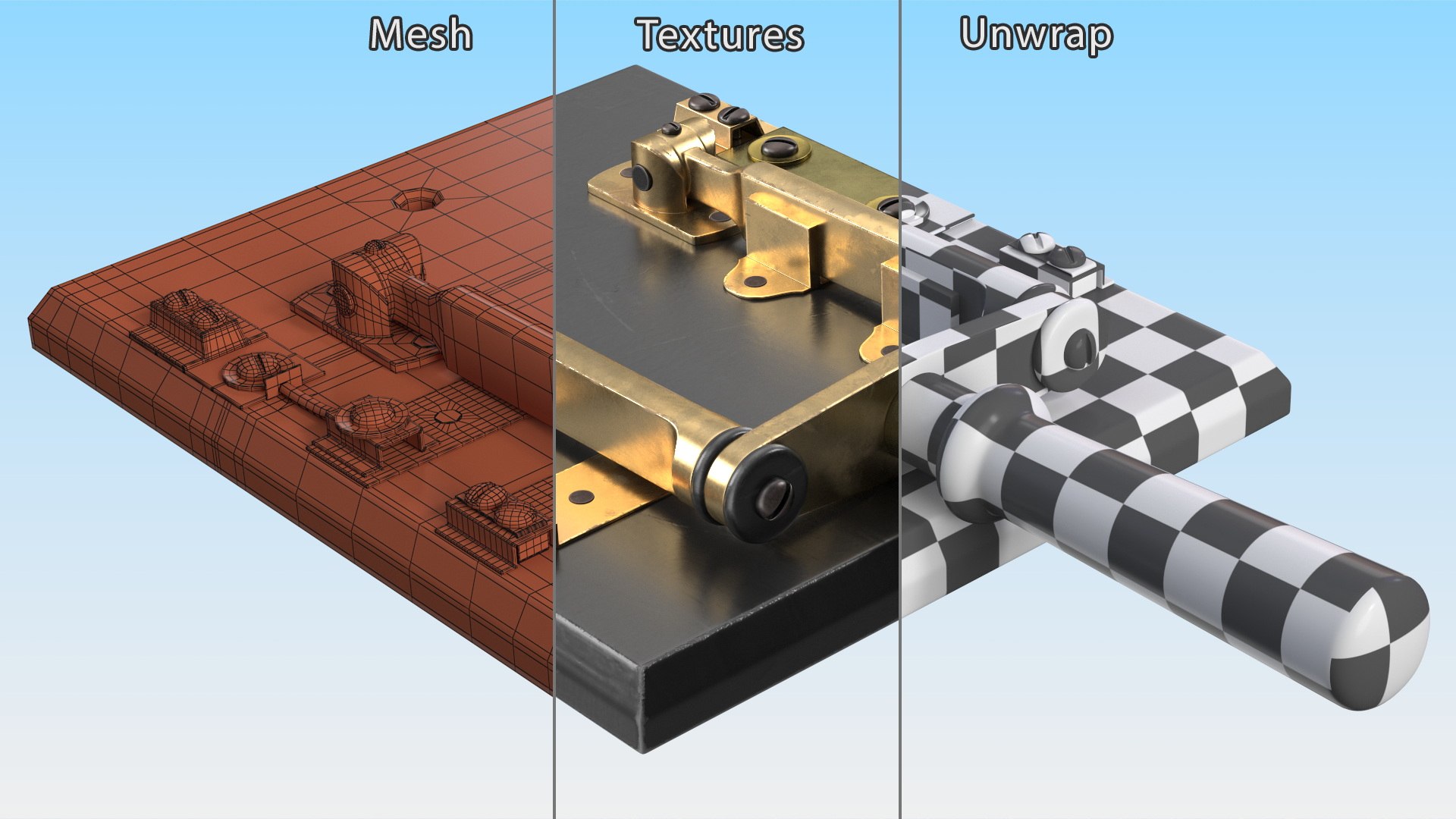 3D Brass and Slate Power Switch - TurboSquid 2047651