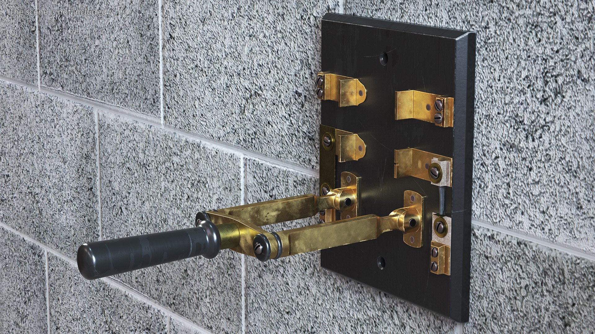 3D Brass and Slate Power Switch - TurboSquid 2047651