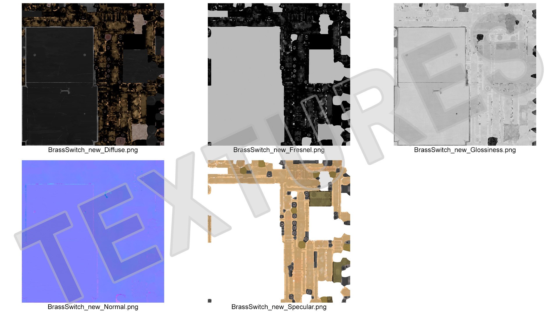 3D Brass and Slate Power Switch - TurboSquid 2047651