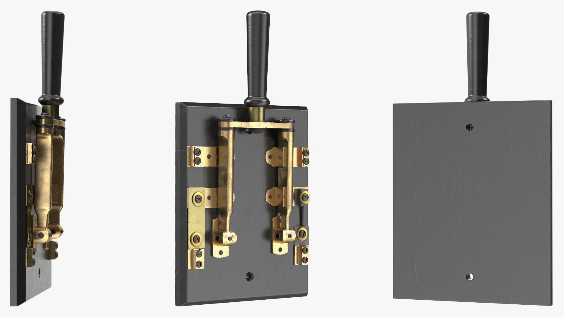 3D Brass and Slate Power Switch - TurboSquid 2047651