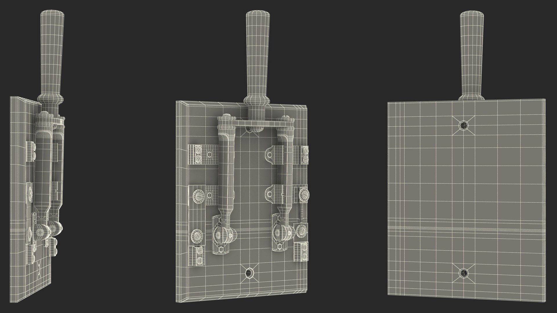 3D Brass and Slate Power Switch - TurboSquid 2047651