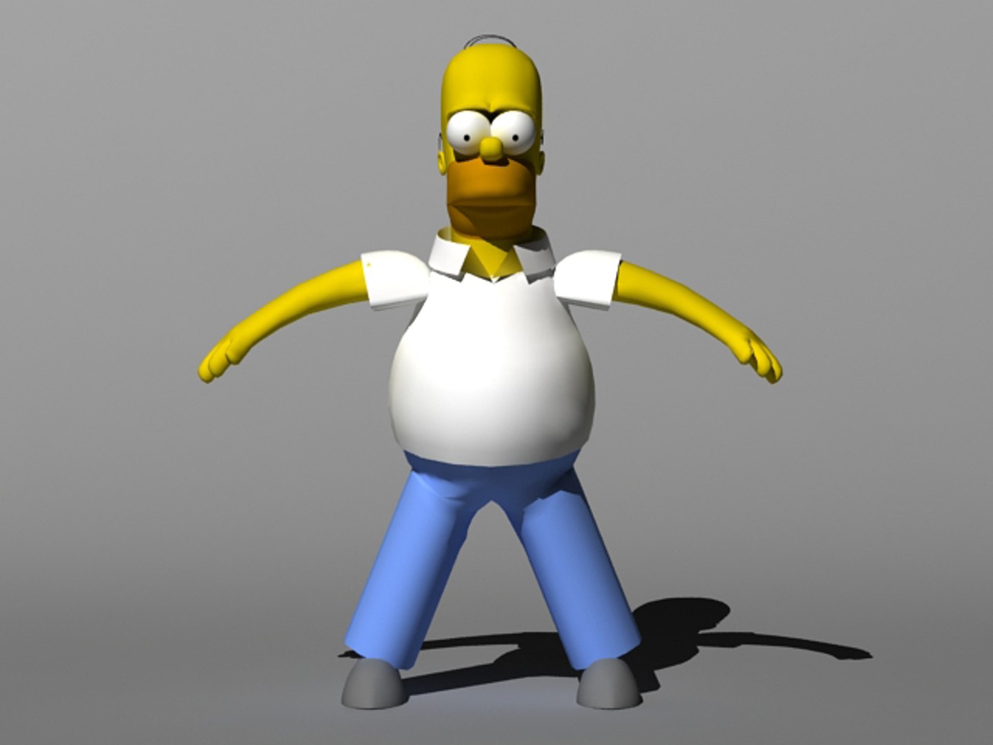 3d Homer Simpson Rigged Biped Model