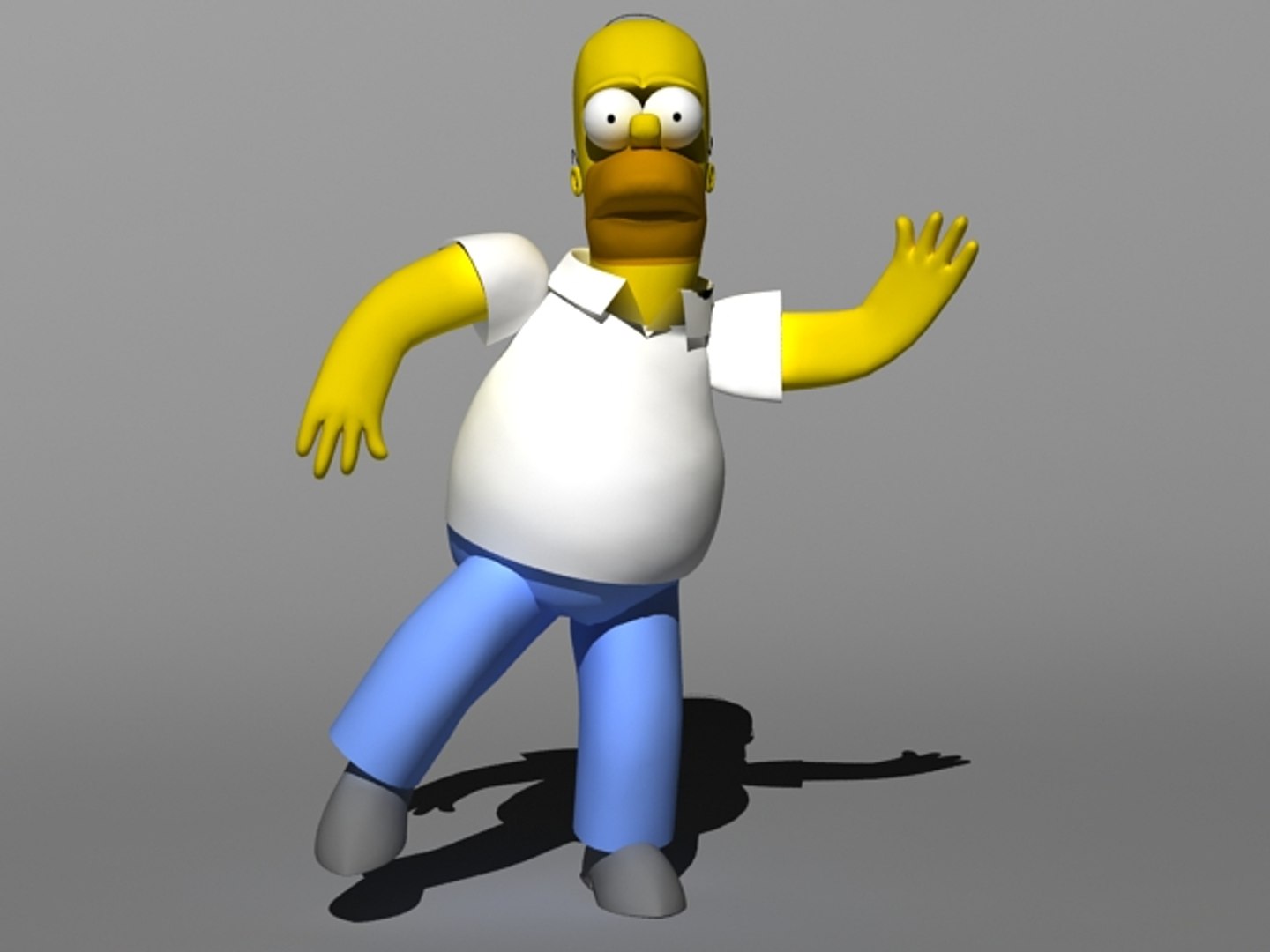 3d Homer Simpson Rigged Biped Model