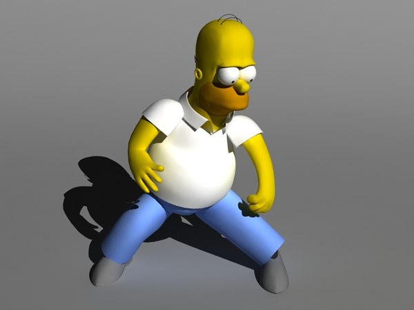 3d homer simpson rigged biped model