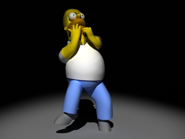 3d homer simpson rigged biped model